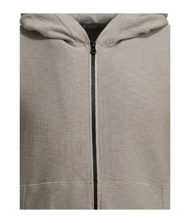 Stone Island Long-sleeved Zip-up Hooded Sweatshirt