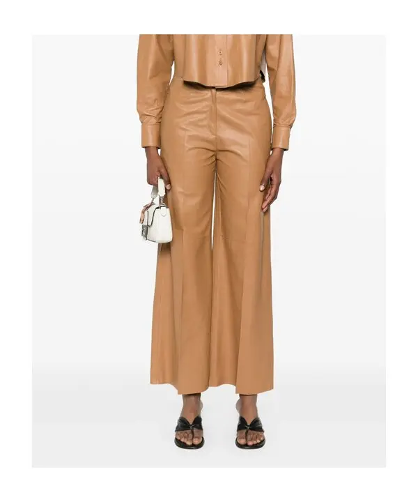 FORTE_FORTE High-waisted Wide-leg Trousers