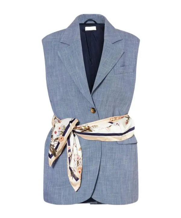 Liu Jo Sleeveless Vest With Scarf Detail - Blue