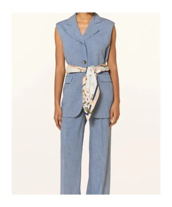 Liu Jo Sleeveless Vest With Scarf Detail - Blue