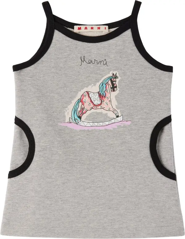 Marni Graphic Print Suspender Dress