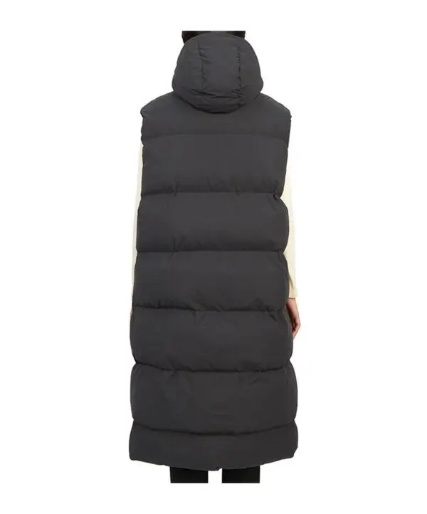 Studio Nicholson Hooded Sleeveless Cotton-padded Long Jacket - Black