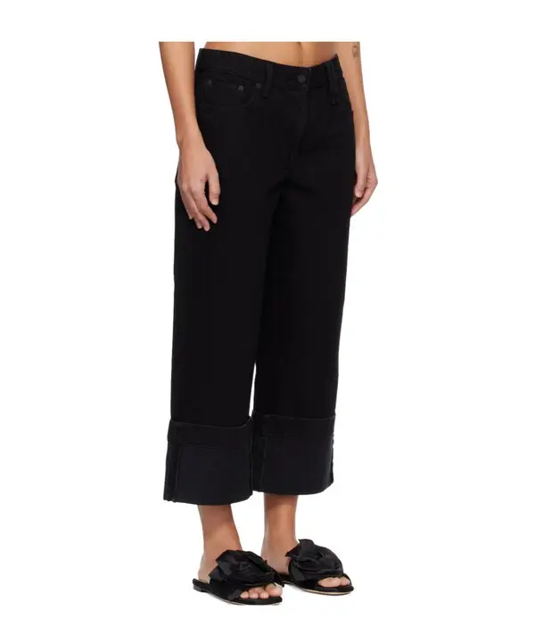 Simone Rocha Straight-leg Jeans With Bow Detail - Black
