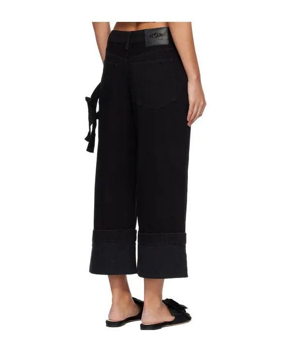 Simone Rocha Straight-leg Jeans With Bow Detail - Black