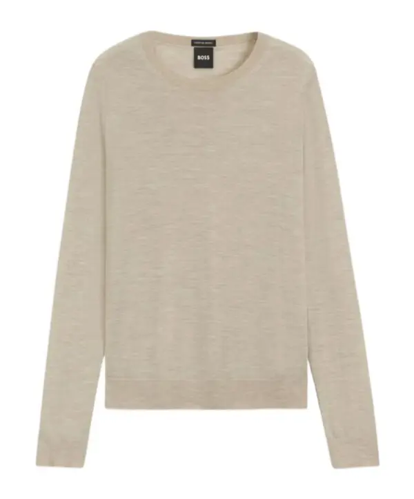 Hugo Boss Crew Neck Long Sleeve Sweater - Nude