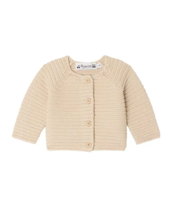 Bonpoint Button Round-neck Cardigan