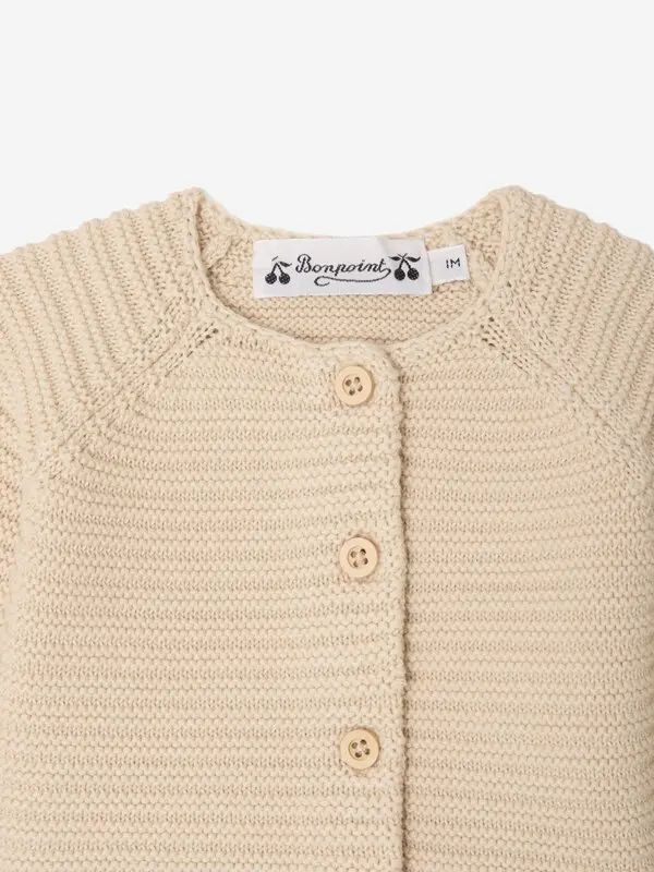 Bonpoint Button Round-neck Cardigan