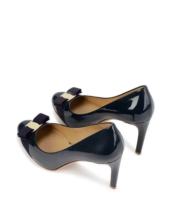 FERRAGAMO Navy Blue Bow High Heels