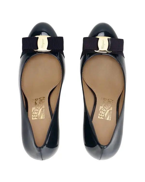 FERRAGAMO Navy Blue Bow High Heels
