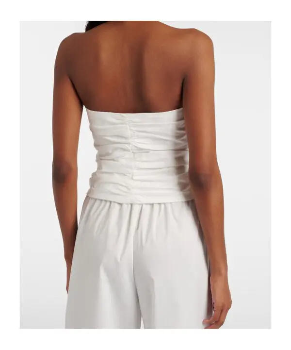 Simkhai Cornelia Cutout Ruched Cotton-blend Top