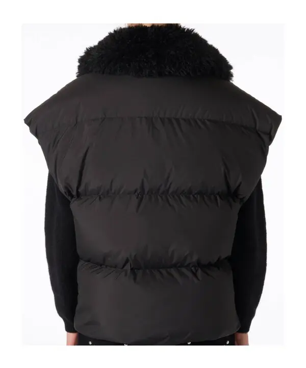 IRO PARIS Sleeveless Puffer Vest With Fur Collar