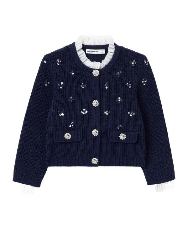 SELF-PORTRAIT Sequin-appliqué Cardigan
