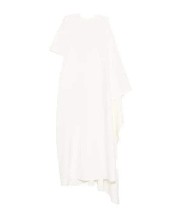 Coperni Asymmetric Midi Dress - White