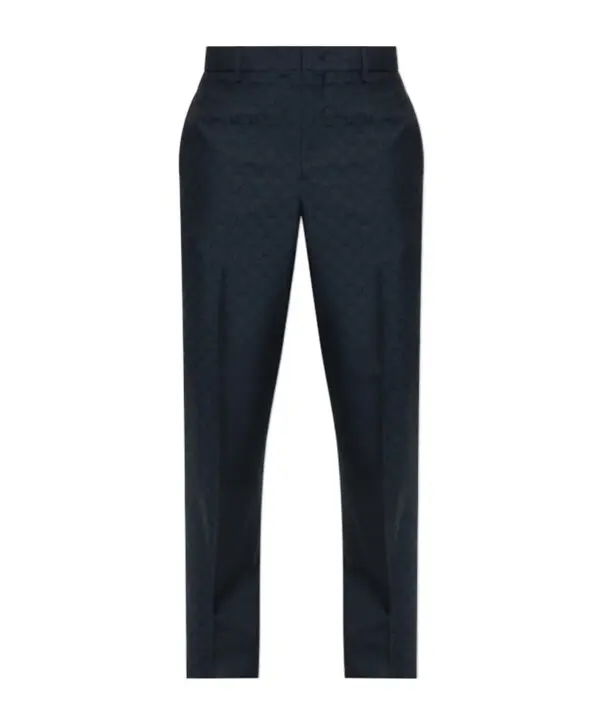 Etro Geometric Pattern Tailored Pants - Navy Blue