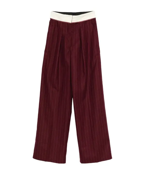 FORTE_FORTE Pinstriped Wide Leg Trousers