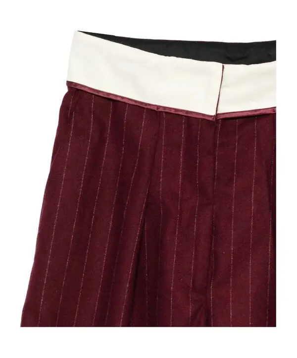 FORTE_FORTE Pinstriped Wide Leg Trousers