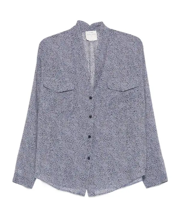 FORTE_FORTE Printed Long Sleeve Shirt - Gray