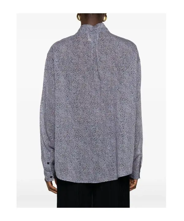 FORTE_FORTE Printed Long Sleeve Shirt - Gray