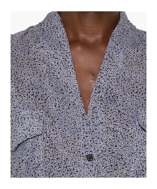 FORTE_FORTE Printed Long Sleeve Shirt - Gray