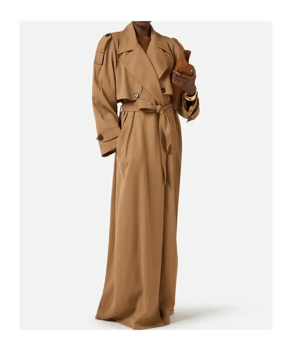 Elisabetta Franchi Flowing Gabardine Trench Coat