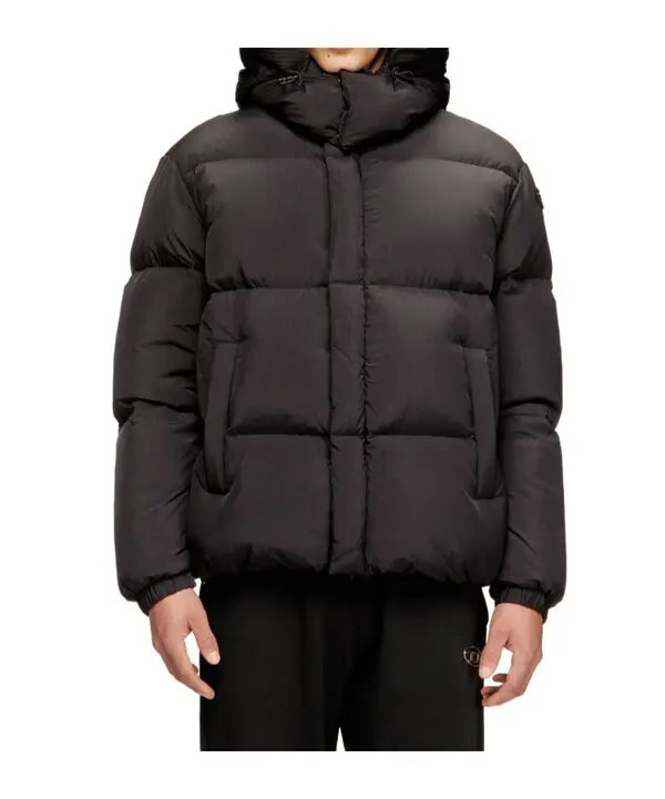 DIESEL® Quilted Down Jacket With Detachable Hood - Black