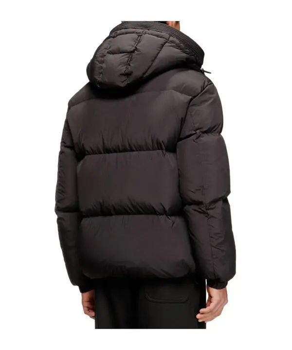 DIESEL® Quilted Down Jacket With Detachable Hood - Black