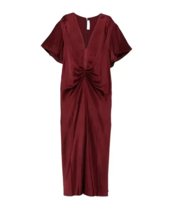 Victoria Beckham V-neck Midi Dress - Brown