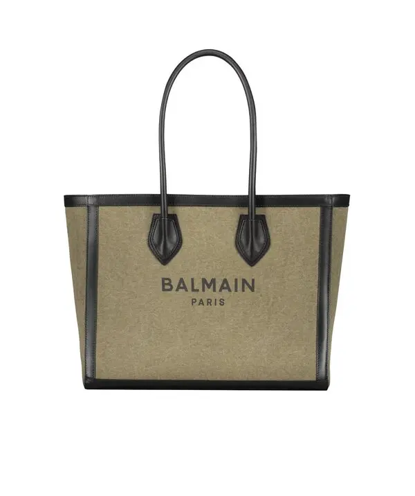 Balmain Logo Lettering Tote Bag - Brown