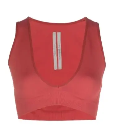 Rick Owens V-neck Crocheted Bra Vest - Red