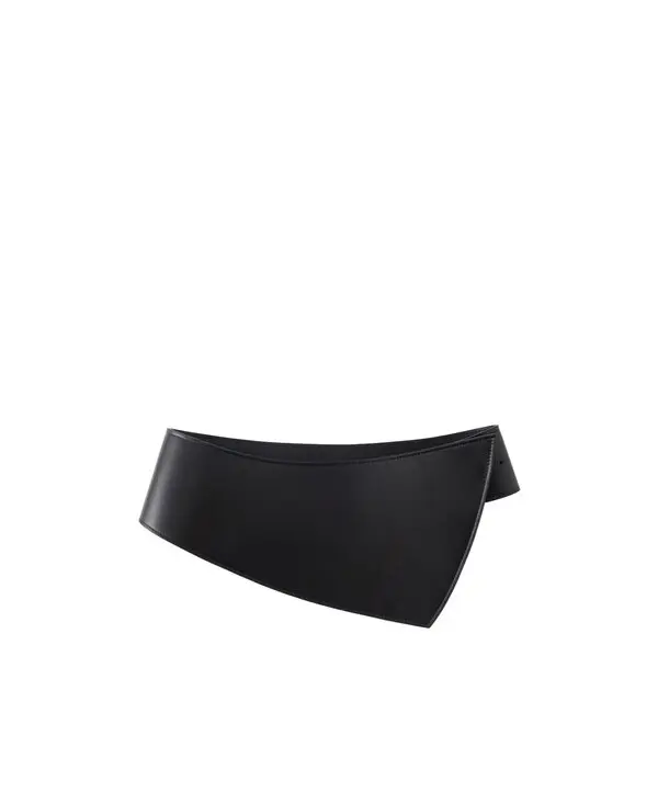 Tove Leather Wide Belt - Black
