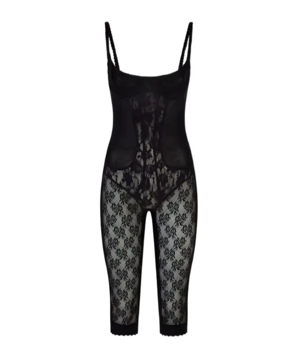 Attico Lace Bodysuit With Open Back - Black
