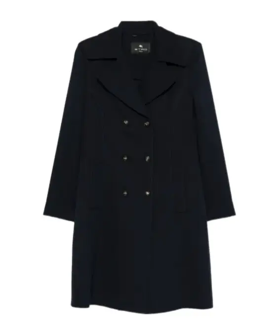 Etro Double-breasted Coat With Gold Buttons
