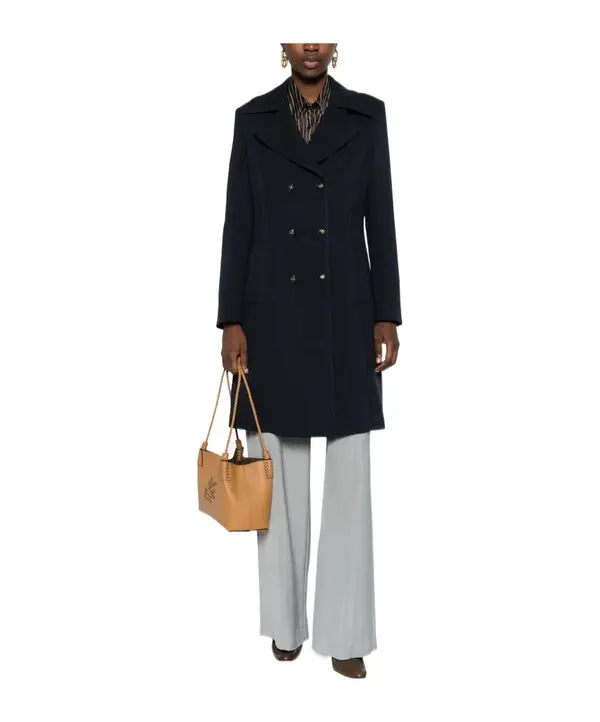 Etro Double-breasted Coat With Gold Buttons