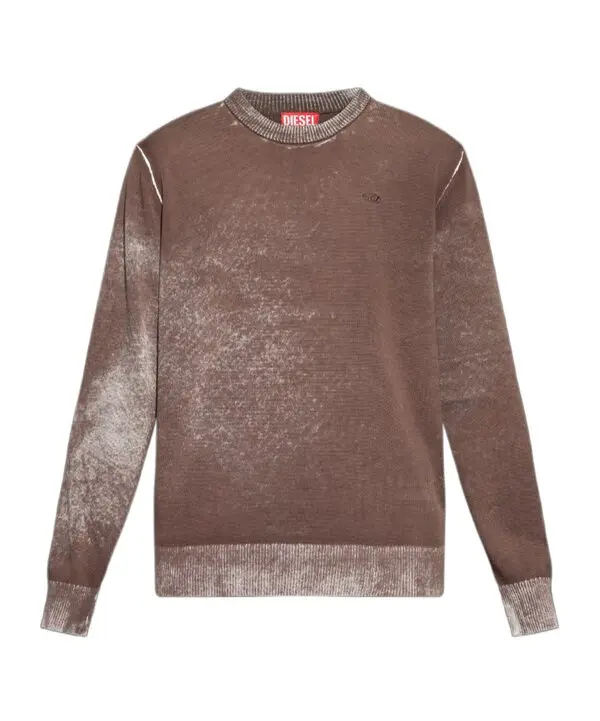 DIESEL® K-laurent" Logo Embroidered Sweater - Brown