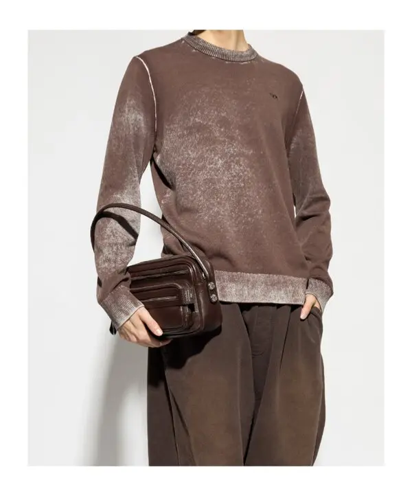DIESEL® K-laurent" Logo Embroidered Sweater - Brown