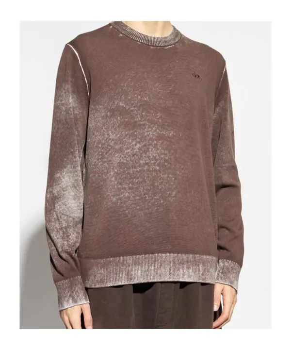 DIESEL® K-laurent" Logo Embroidered Sweater - Brown