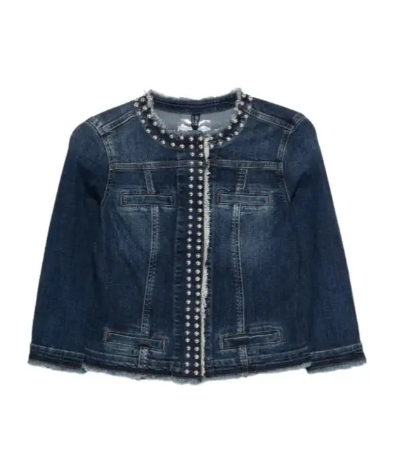 Liu Jo Studded Fringe Denim Jacket
