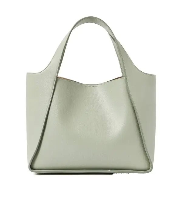 Stella McCartney Logo Perforated Shoulder Bag - Gray