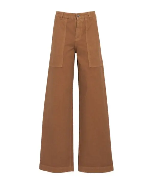 Moncler Cotton Canvas Pants With Leather Logo Patch