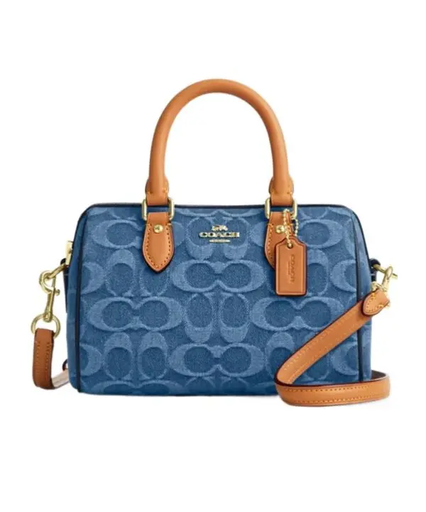 COACH Mini Rowan Crossbody Bag In Signature Denim - Indigo