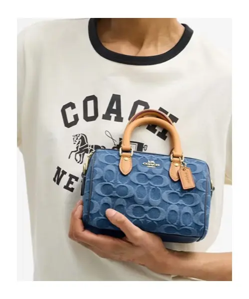 COACH Mini Rowan Crossbody Bag In Signature Denim - Indigo