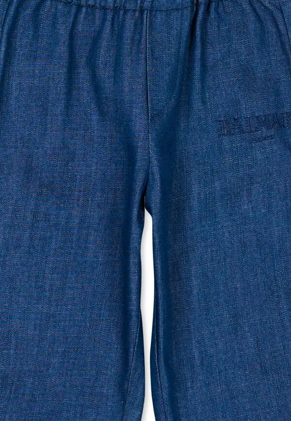 Balmain Elasticated Jeans With Letter Detail