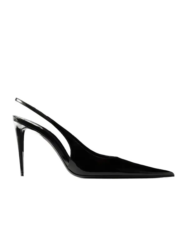 Saint Laurent Guermantes Slingback Heeled Pumps - Black