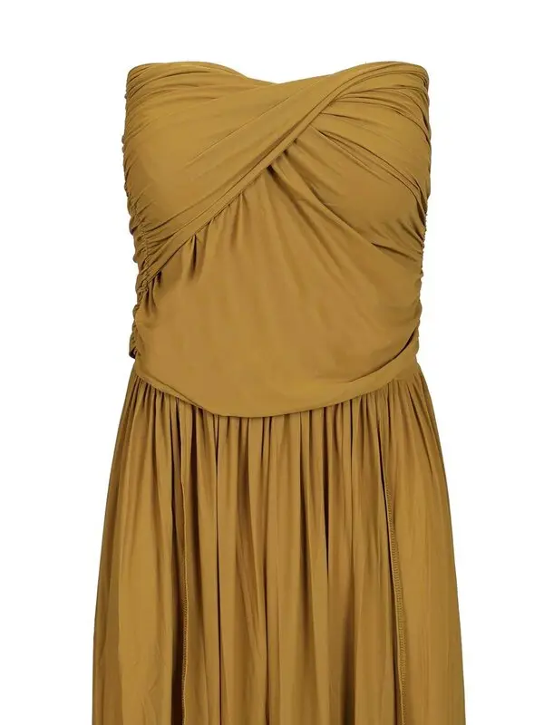 AMAZUIN Strapless Draped Sweetheart Neckline Dress