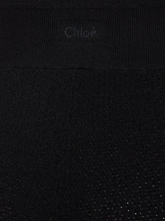 Chloé Honeycomb Knit Stretch Viscose Pants