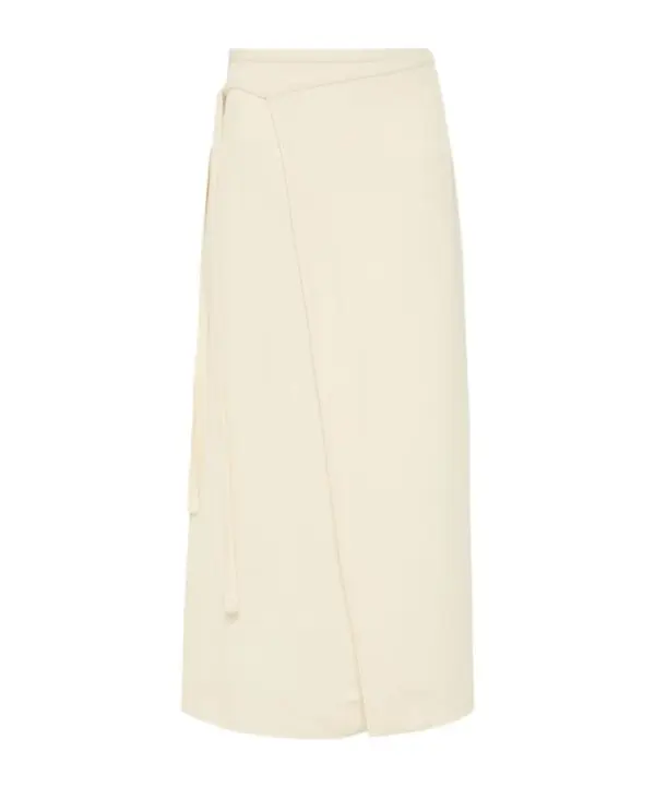 ST. AGNI Viscose Twill Midi Wrap Skirt - White