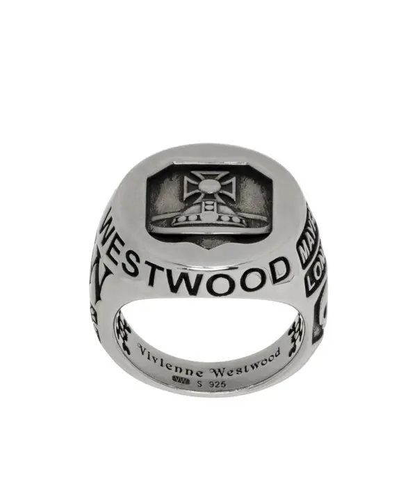 VIVIENNE WESTWOOD Lancelot Chevalier Ring - Antique Ruthenium