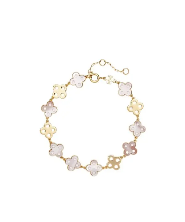 Tory Burch Clover Gold-tone Bracelet - Yellow