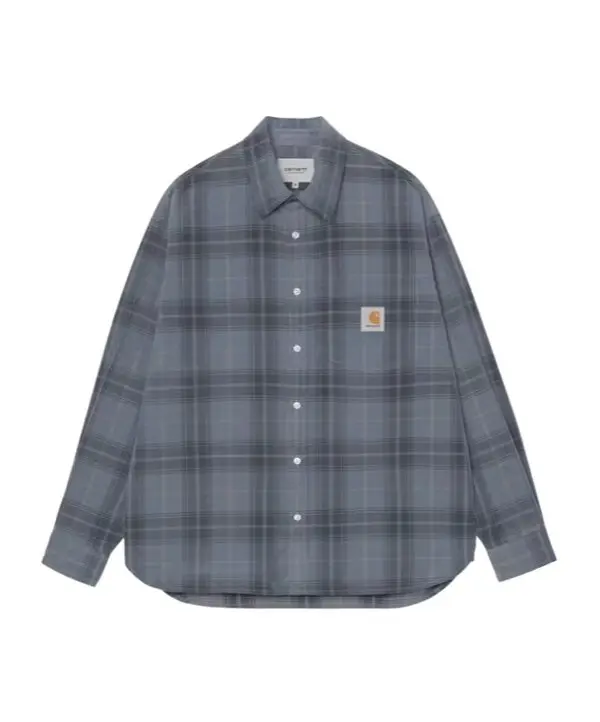 Carhartt Work In Progress L/s Wilber Plaid Pocket Shirt - Gray