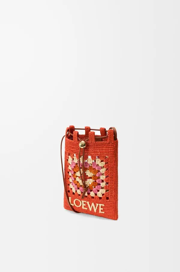 Loewe Crocheted Raffia Drawstring Bag
